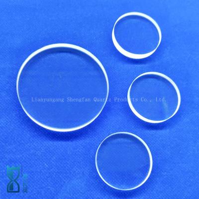 China UV Transparent Fused Silica Quartz Glass Disc with 92% Transmittance and ±0.02mm Tolerance for sale