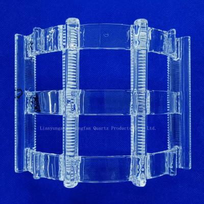 China Custom Silicon Wafer Cleaning Rack Quartz Groove Boat High Temperature Resistant for sale