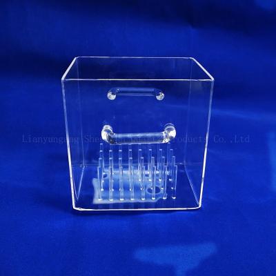 China Factory Customized High Temperature Corrosion Resistant Quartz Containers Quartz Square Cylinders With Quartz Sand Cores For Laboratories for sale