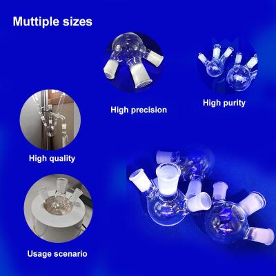 China Three Neck Flask Clear Quartz Plate Handcrafted In Wrought Cut Processing Service for sale