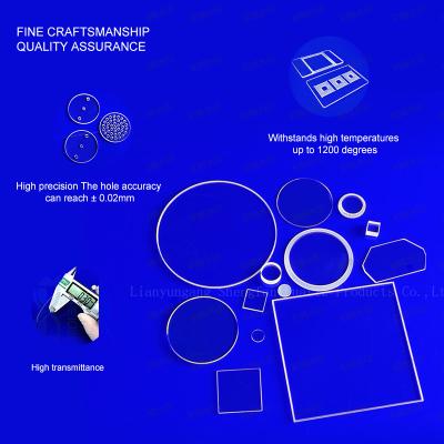 China Customized Square Fused Silica Quartz Glass Plate Clear Quartz Glass Substrate For High Temperature for sale