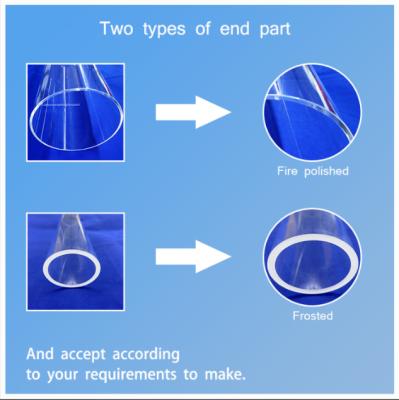 China Fire Polishing Transparent Tube Both Sides Open Clear Glass Quartz Tube for sale