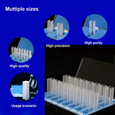 China Corrosion-resistant and highly transparent quartz cuvettes are used in spectrometers and spectrophotometers for sale