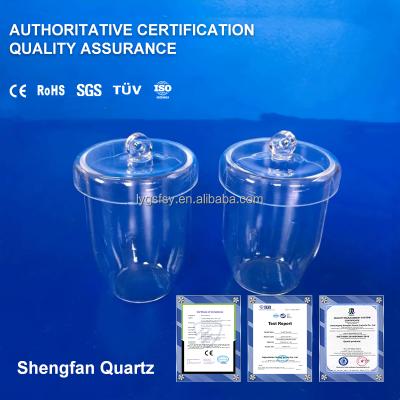 China High-purity 99.99% corrosion-resistant quartz crucible with lid for sale
