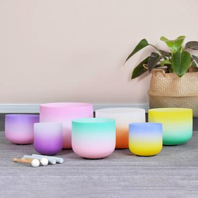 China Pure Quartz Crystal Singing Bowl Set with Digital Musical Scale for Chakra Healing and Meditation for sale
