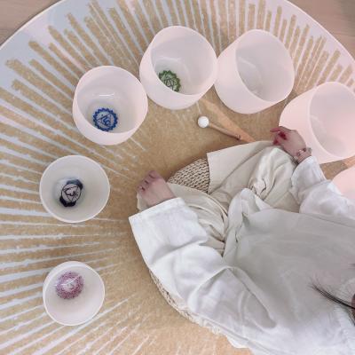 China 6-12inch Customizable Size Quartz Singing Bowl Set with Free Mallets and O Rings for Chakra Healing for sale