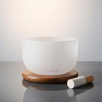 China 6-12 inch 432Hz White Frosted Crystal Singing Bowl for Sound Healing and Meditation for sale