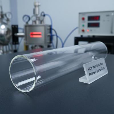 China High Purity SIO2 99.99% Quartz Glass Tube for Furnaces with 1100℃ Working Temperature and 100-1000mm Large Diameter for sale