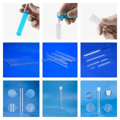 China Customized High Temperature Resistant 1200 Fused Silica Quartz Test Tube with SIO2>99.99% for sale