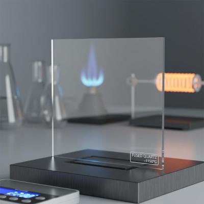 China Custom Fused Quartz Glass Plate with 92% Light Transmittance and 1150℃ Working Temperature for sale