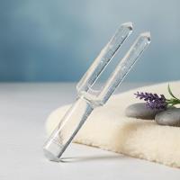 China Transparent 432Hz Crystal Tuning Fork with Long Sustain for Sound Therapy and Meditation for sale