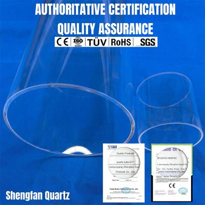 China Fire Polished Quartz Glass Tube with 1100℃ Working Temperature and 99.99% SiO₂ Content for High-Temperature Applications for sale