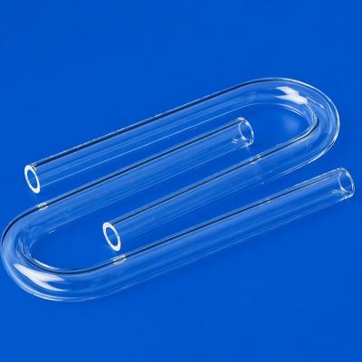 China High Temperature Resistant 1100°  Quartz Glass U Tube for furnace tube for sale