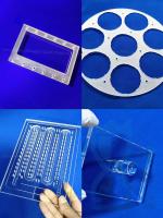 China Custom Frosted Quartz Sheet With Holes and 1100°C Working Temperature Fused Quartz Plate for sale