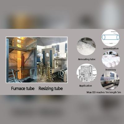 China Large Diameter Fused Silica Tube High Temperature Resistant Quartz Glass Tube for Industrial Furnace for sale