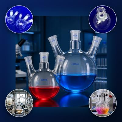 China Factory Made High Temperature Resistant Corrosion Resistant Customizable Quartz Glass Flasks and Quartzware for sale