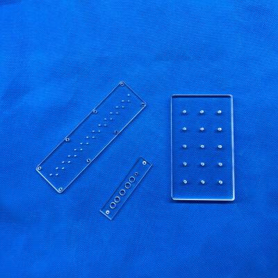 China High Quality Heat Resistant Transparent Rectangular Quartz Glass Sheet with Holes for Semiconductor for sale