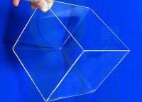 China Cuboid Container Quartz Urn Clear Cube Size One Side Open Hardened for sale