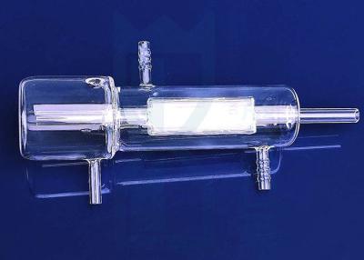 China Polishing Double Deck Clear Fused Silica Tube With Side Tube for sale