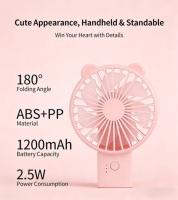 China Bear Handheld Mini Cartoon Fan , Foldable Portable Mini USB Fan For Office / Students for sale