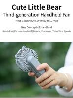 China Cute Bear Handheld Fan , Quiet Foldable Rechargeable Mini Fan USB Powered With Strong Wind for sale