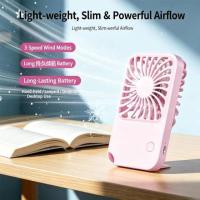 China Rechargeable Mini Portable Pocket Fan Ultra Thin Handheld Foldable Desk Fan With Hanging Cords for sale