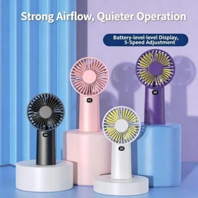 China Cartoon Style Portable Hand Fan , Lightweight Ultra Quiet Foldable Handheld Fan for sale