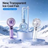 China 166g Mini Portable Fan Transparent Handheld Fan Rechargeable For Hiking for sale