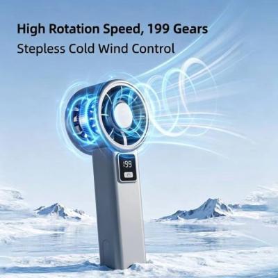 China ABS Powerful Ice Cool Handheld Fan High Speed Mini Handheld Rechargeable Fan for sale