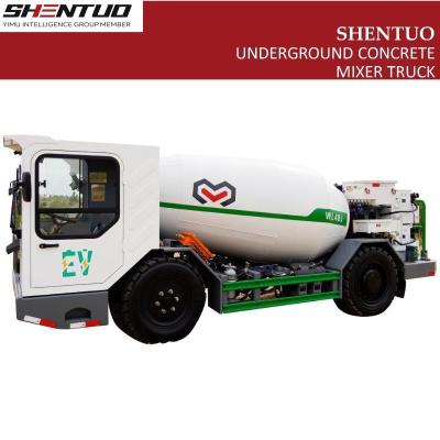 China Underground Mining Equipment Electric Drive Concrete Mixer 4&times; 2 4m3 Electric Cement Mixer Truck for sale