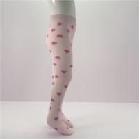 China Comfortable Baby Girls Tights in Breathable Cotton with Pink Hearts for sale
