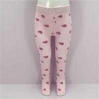 China Comfortable Baby Girls Tights in Breathable Cotton with Pink Hearts for sale