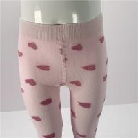 China Comfortable Baby Girls Tights in Breathable Cotton with Pink Hearts for sale