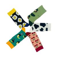 China Knitted Regular Style Women Girls Fashion Breathable Cute Print Cotton Winter Socks for sale