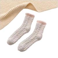 China Comfortable and Warm Thick Coral Fleece Socks Multi-color Print Women's Winter Socks for sale