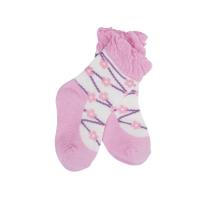 China Soft and Durable Ruffle Socks for Infant Baby Girl in Princess Shoe Shape 12-24M Size for sale