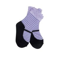 China Soft and Durable Ruffle Socks for Infant Baby Girl in Princess Shoe Shape 12-24M Size for sale