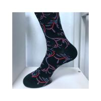 China Men's Hip Hop Street Style Socks Custom Label Black Cotton Socks with Personalized Print for sale