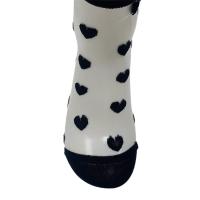 China Summer Must-Have Handlinked Transparent Silk Socks with Cute Heart Lace Ankle Length for sale
