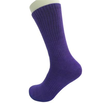 China Half Terry Under the Foot Style Sports Socks with Custom Made Knitted Embroidery Logo for sale