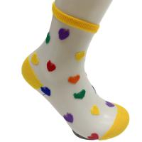 China Sexy Heart Shape Jacquard Sheer Socks Crystal Silk Women Transparent Socks for Summer for sale