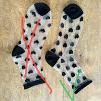 China As picture Customized Women Black White Sexy Lace Sheer Mesh Socks Mid Calf Length for Summer for sale