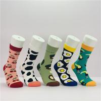 China Fashion Socks featuring Custom Cartoon Food Fruit Print and Sweat-Absorbent Material for sale