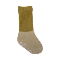 China Newborn High Ankle Knitted Anti Slip Long Baby Socks with Breathable Cotton for sale
