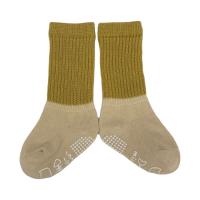 China Newborn High Ankle Knitted Anti Slip Long Baby Socks with Breathable Cotton for sale