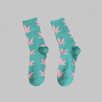 China Leaf Pattern Plain Socks Cotton Spandex Casual Socks for Women and Men 36-39 Ladies Size for sale