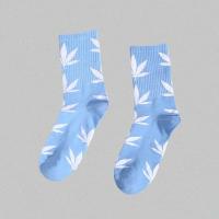 China Leaf Pattern Plain Socks Cotton Spandex Casual Socks for Women and Men 36-39 Ladies Size for sale