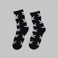 China Leaf Pattern Plain Socks Cotton Spandex Casual Socks for Women and Men 36-39 Ladies Size for sale