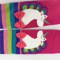 China Printed Pattern Baby Tights 70%Combed Cotton 28%Polyester 2%Spandex Girls Fleece Tights for sale