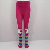 China Printed Pattern Baby Tights 70%Combed Cotton 28%Polyester 2%Spandex Girls Fleece Tights for sale